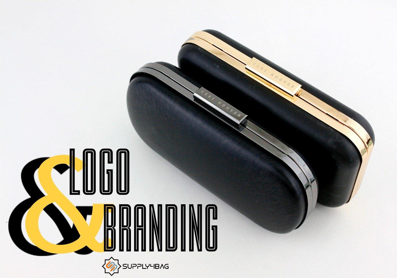 Branding for Handmade Business with Logo on Metal Clutch Frame