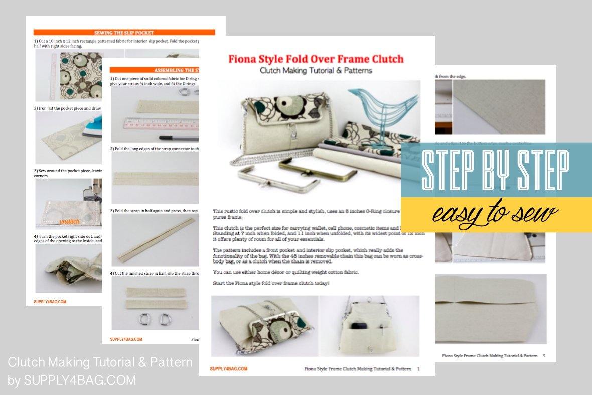 Fold Over Clutch Sewing Pattern and Tutorial | SUPPLY4BAG