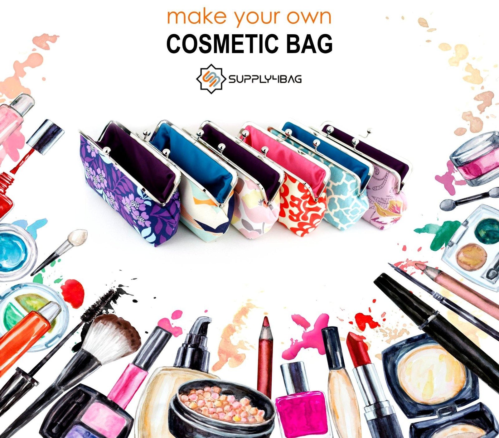 Make Your Own Makeup Clutch Bag Tutorial & PDF Patterns | SUPPLY4BAG